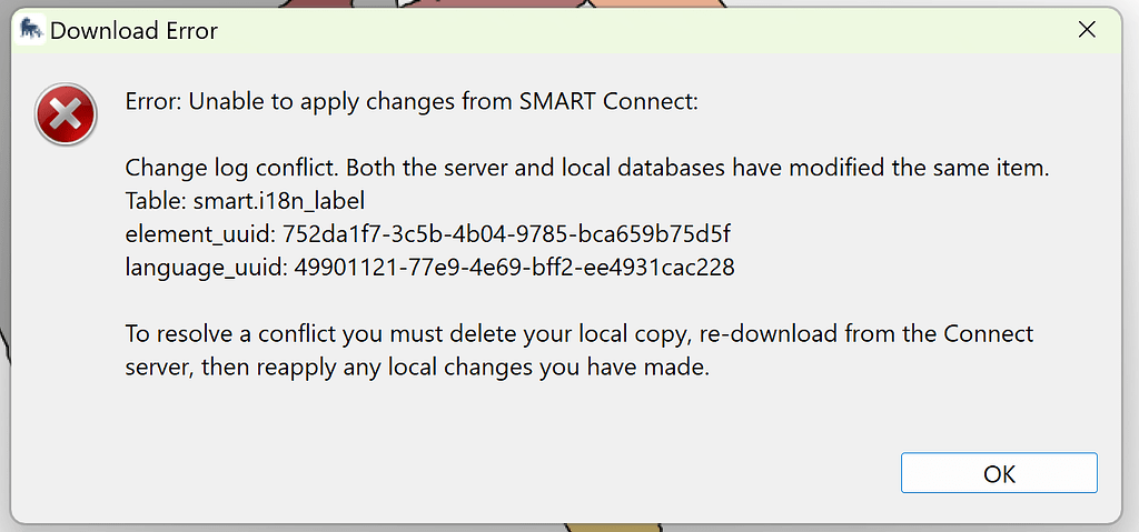SMART connect error when syncing - SMART Community Forum - SMART ...