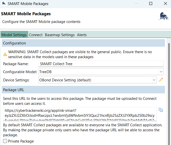 The link to a mobile package from SMART Connect does not work, but ...